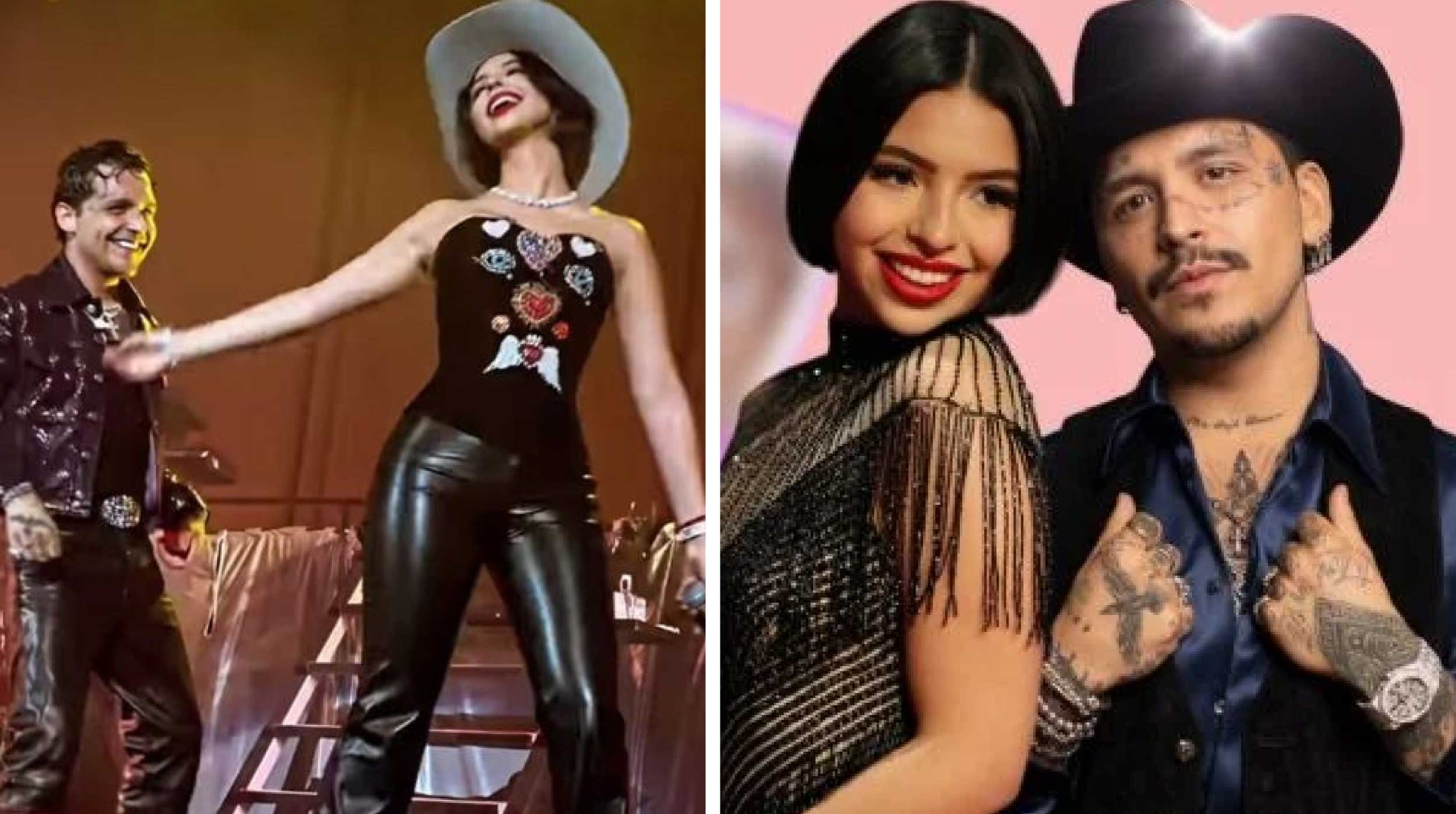 El tierno beso que oficializó el romance de Christian Nodal y Ángela ...